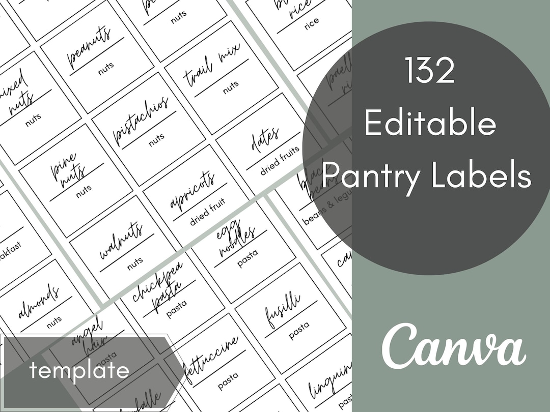 Editable Pantry Label /pantry Labels / Pantry Organization / Kitchen ...