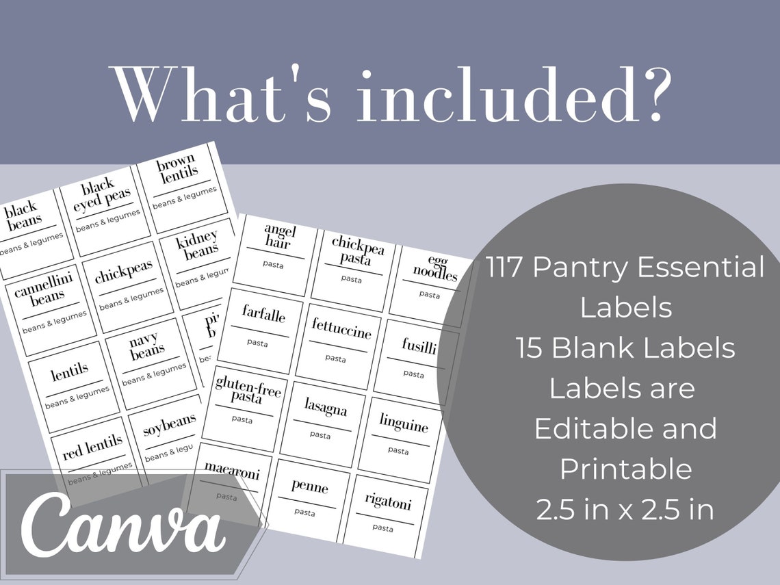 Editable Pantry Label /pantry Labels / Pantry Organization / Kitchen ...