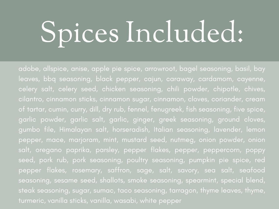 Spice Labels SVG / Spice Labels / Pantry Labels / Spice Jar Labels ...