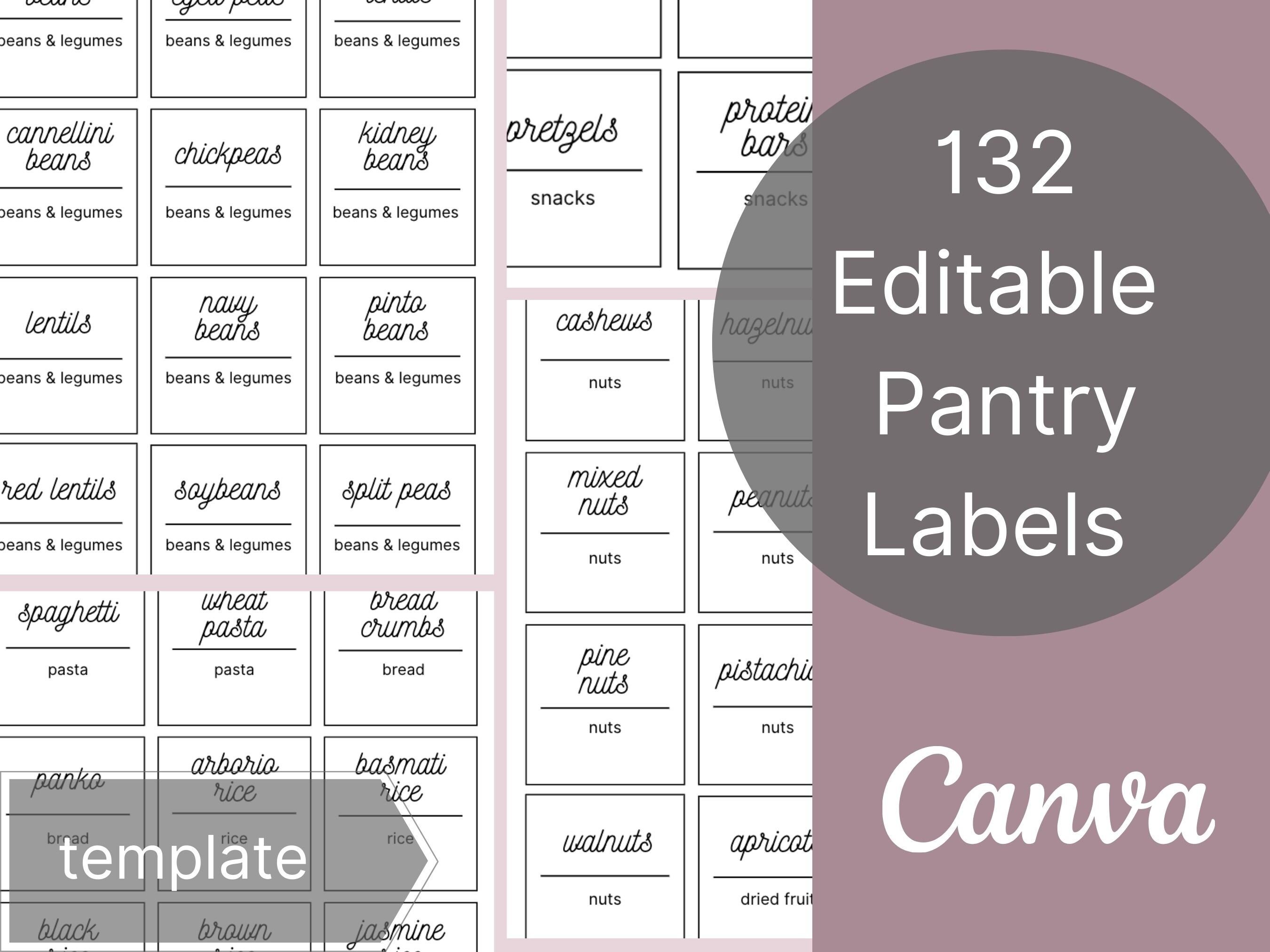 Editable Pantry Label /pantry Labels / Pantry Organization / Kitchen ...