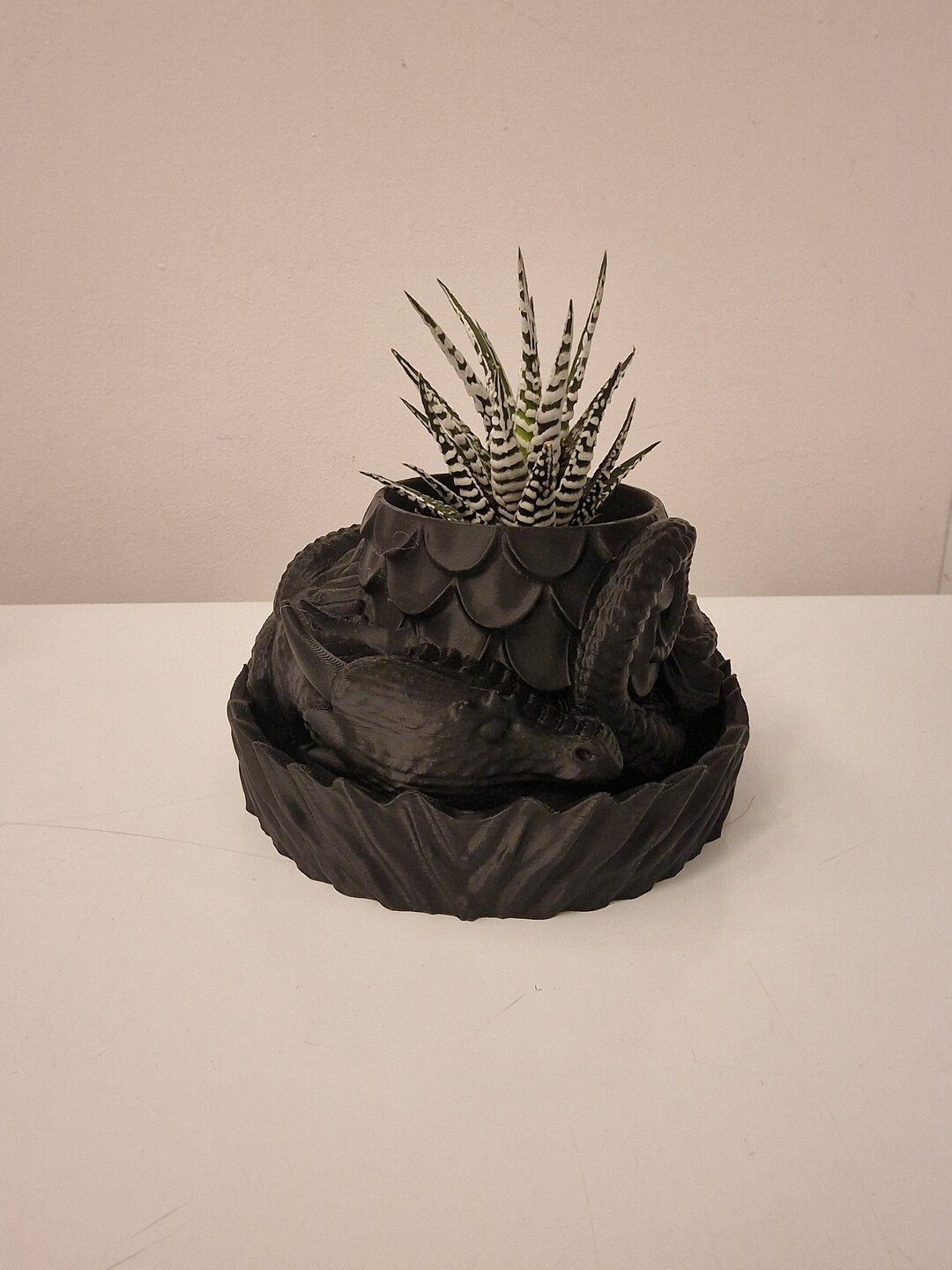 Sleeping Dragon Planter 3D Printed Succulent Plant Pot With Tray Cacti ...