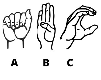 ASL Printable & Digital Coloring Pages 8.5x11 Pdf Jpg Png American Sign ...