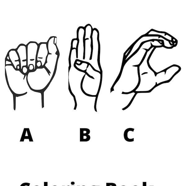 Sign Language Coloring - Etsy