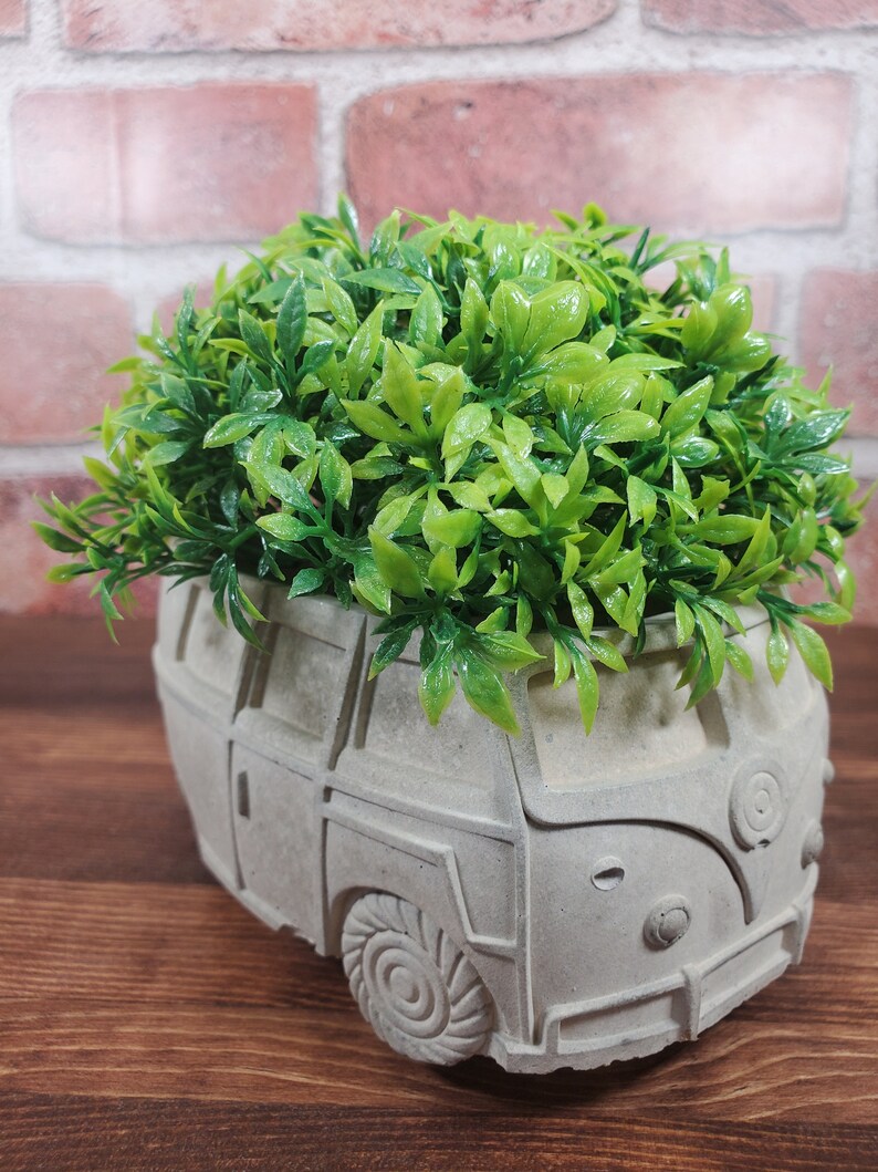 VW Bus Planter, Hippie Bus, Surfer Bus, Cement Planter Pot for ...