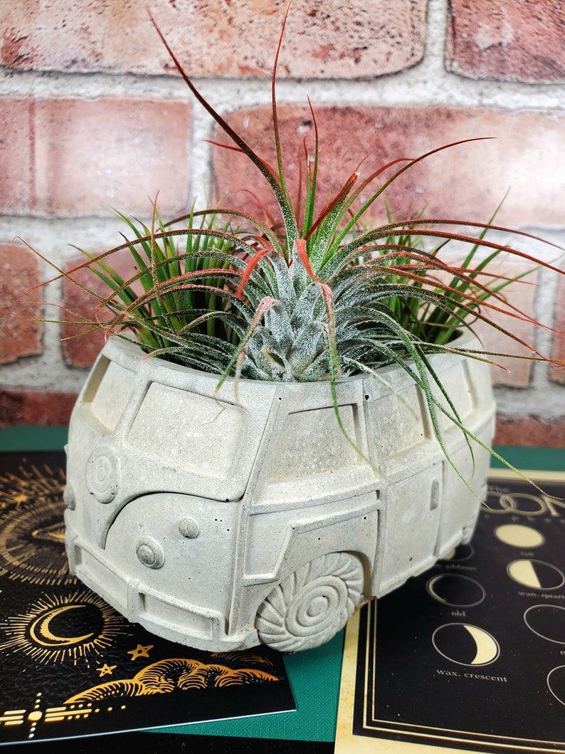 VW Bus Planter, Hippie Bus, Surfer Bus, Cement Planter Pot for ...