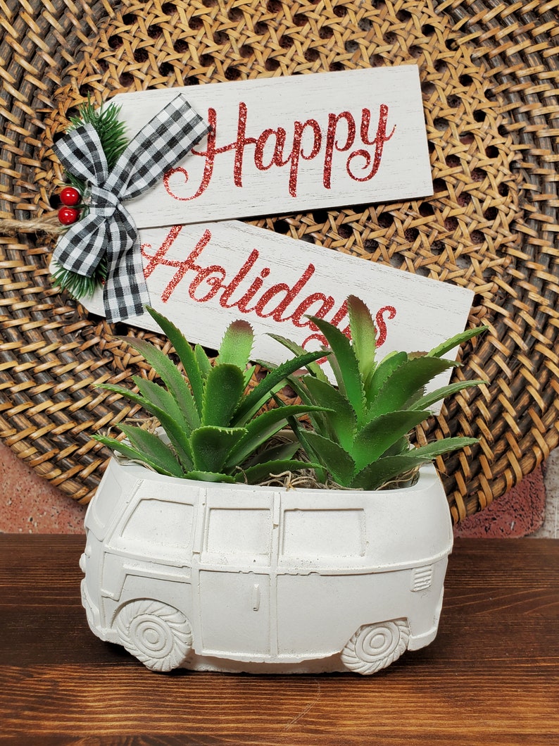 VW Bus Planter, Hippie Bus, Surfer Bus, Cement Planter Pot for ...