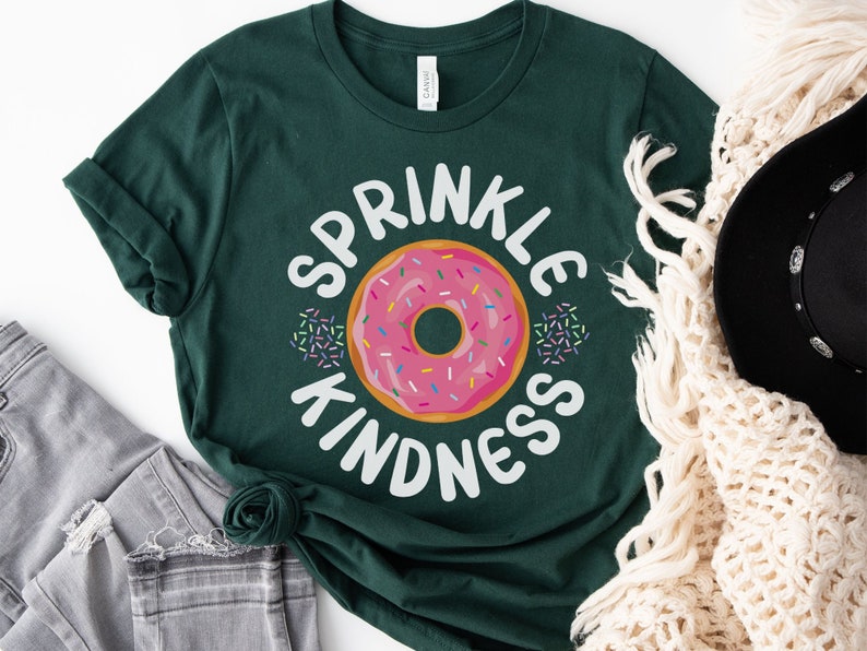 Sprinkle Kindness Donut T-shirt, Positive Message Graphic Tee, Cute ...