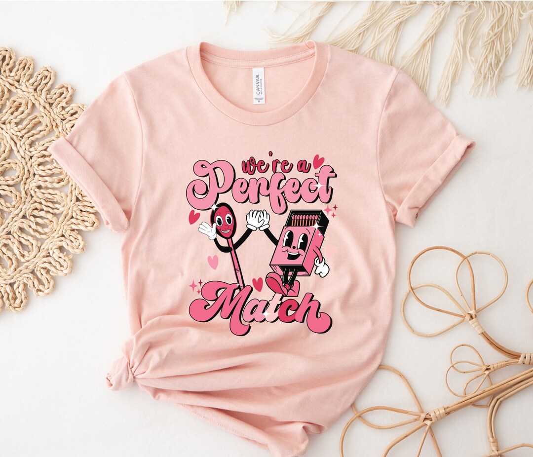 Cute Perfect Match T-shirt, Funny Couple Tee, Love Pun Shirt, Valentine ...