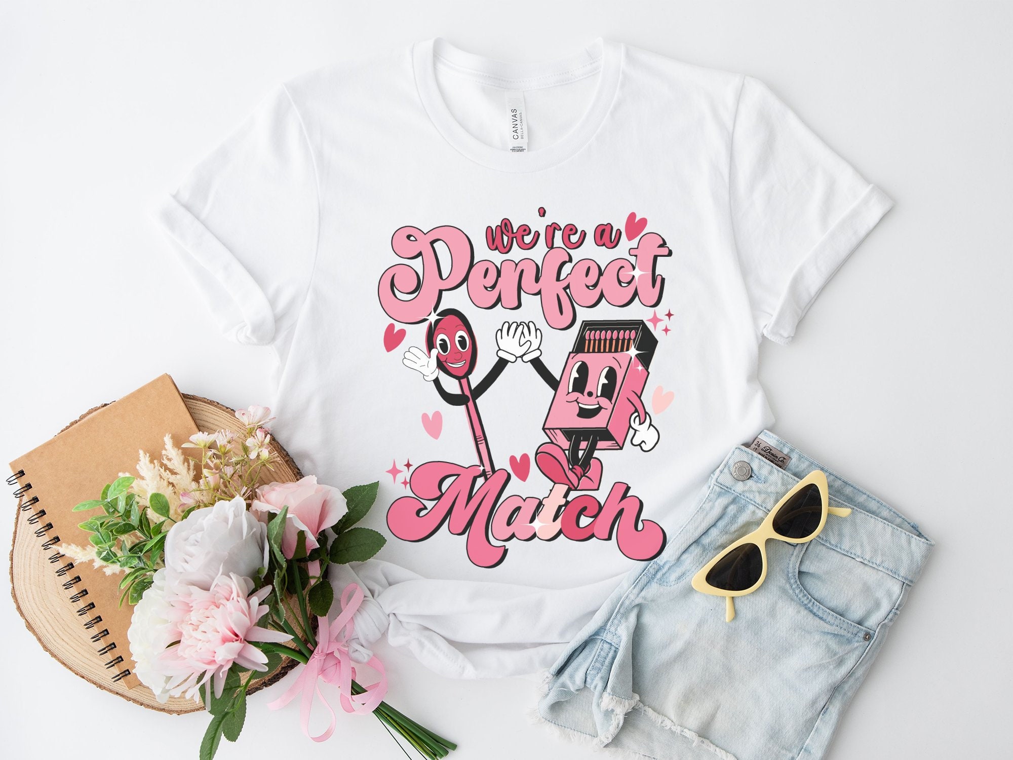 Cute Perfect Match T-shirt, Funny Couple Tee, Love Pun Shirt, Valentine ...