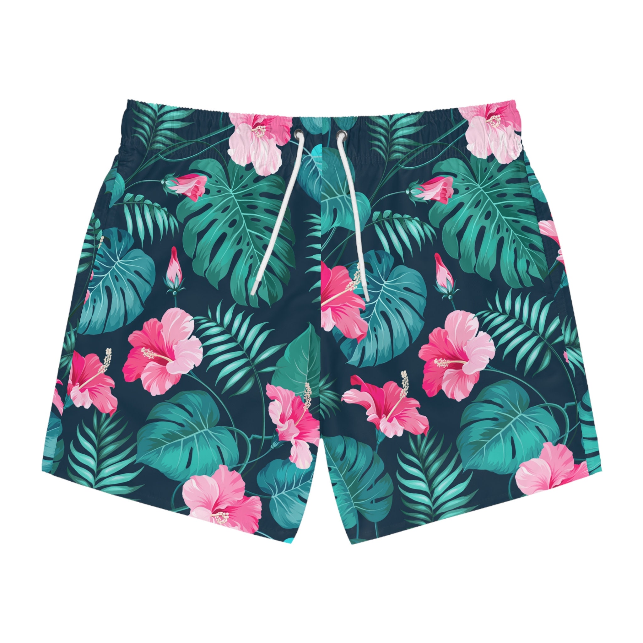 Tropical Flower Swim Trunks Stylish and Vibrant Beachwear for Men - Etsy