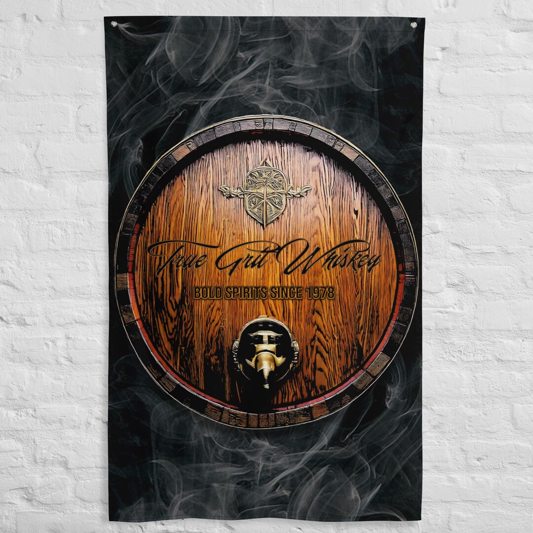 True Grit Whiskey Cask Wall Hanging – Rustic Barrel Art With Smoky ...