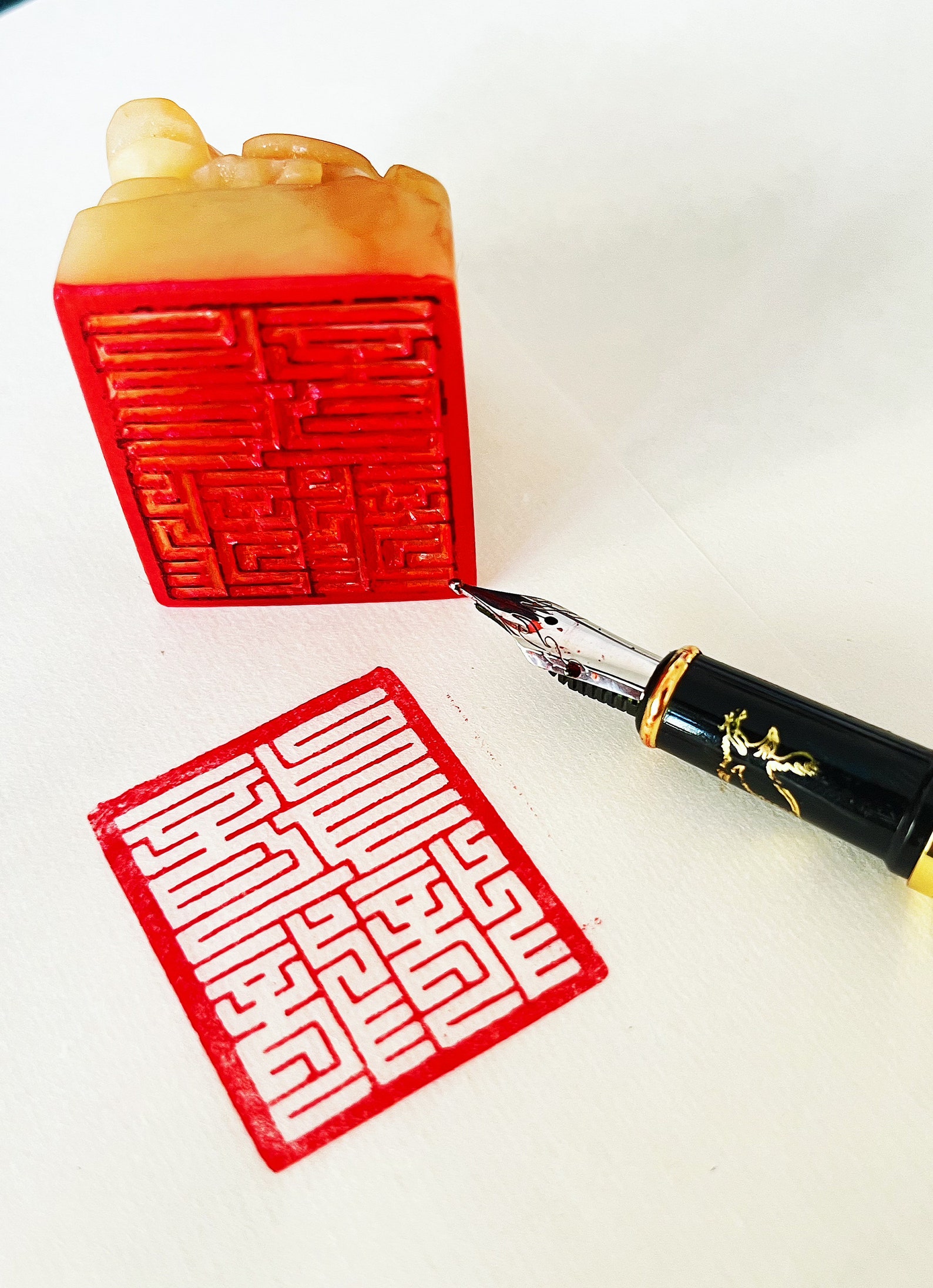 Chinese Seal Stone Engraving/hand Carved Stone Seal/traditional Chinese ...
