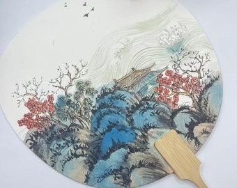 Chinese Style Paper Fan/handmade Tassel Round Fan/oriental Craft Gift ...