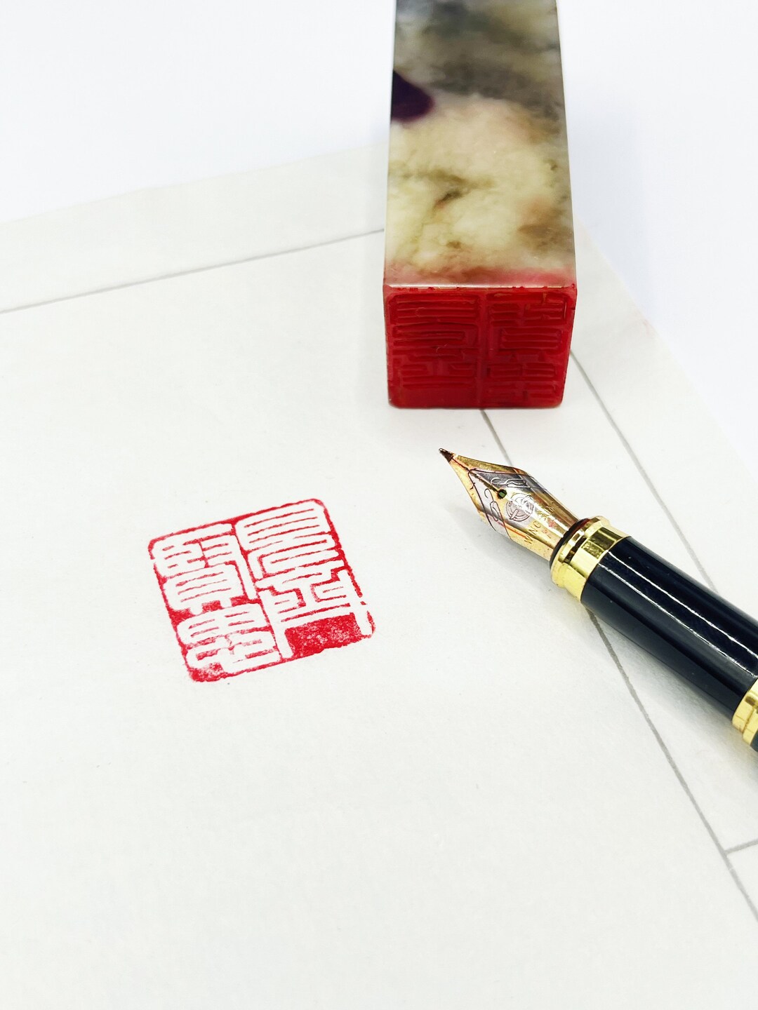 Hand Carved Chinese Seal Stone: Natural Stone Calligraphy Engraving - Etsy