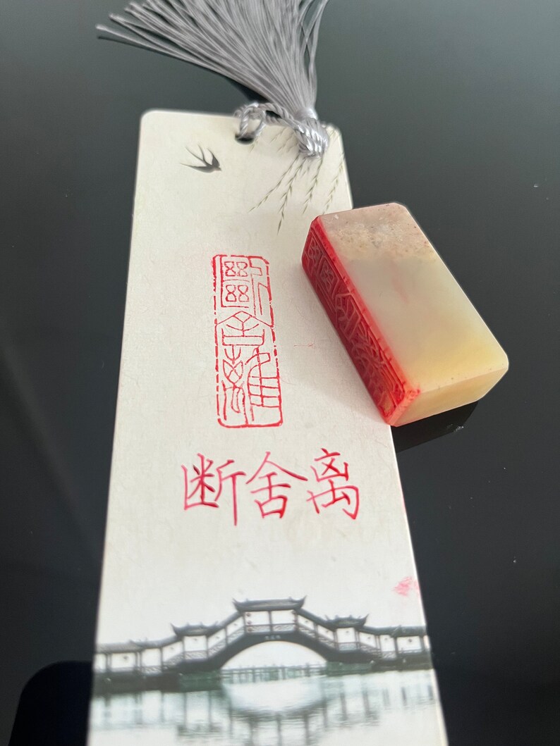 Hand Carved Chinese Seal Stone: "duan She Li" Calligraphy - Etsy