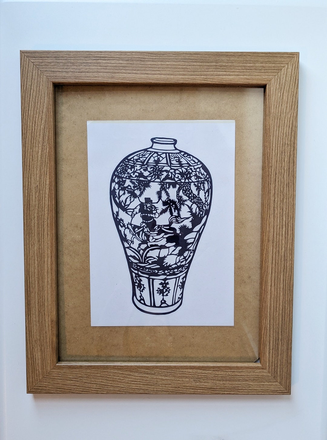 Handmade Paper Cutting Art: Chinese Vase Design, Asian Decor - Etsy