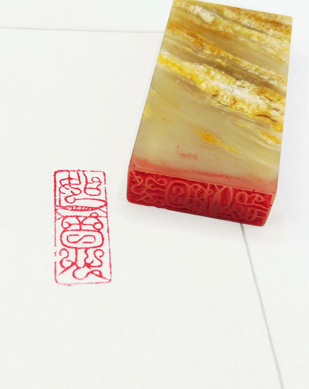 Hand Carved Chinese Seal Stone, Natural Stone Calligraphy Engraving - Etsy
