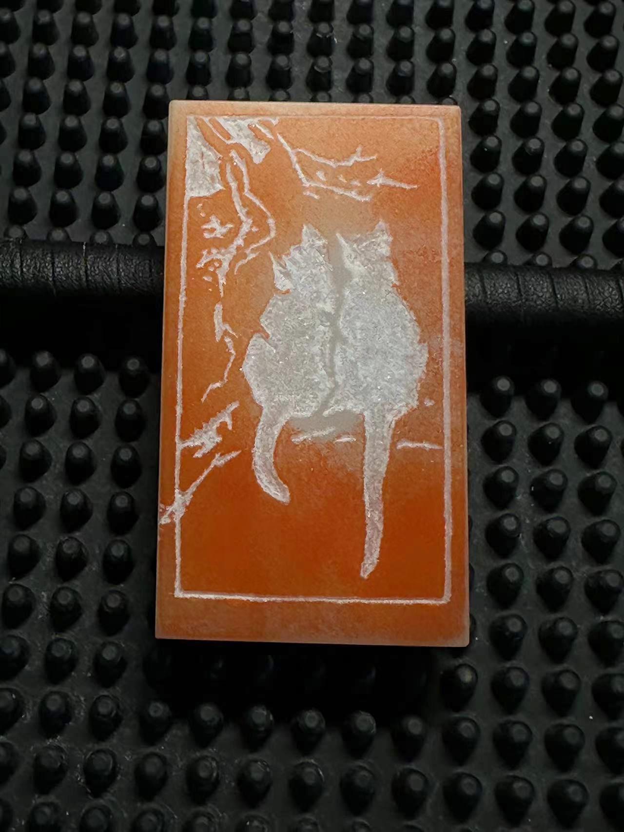 Handcrafted Cat Stamp: Chinese Seal Stone Engraving (2.2cm X 4cm) - Etsy