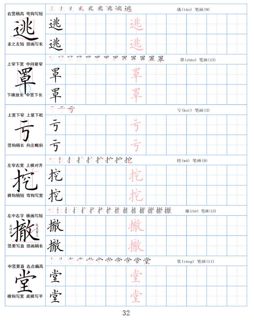 Chinese Characters Writing Worksheet Level 3-4/printable Chinese ...