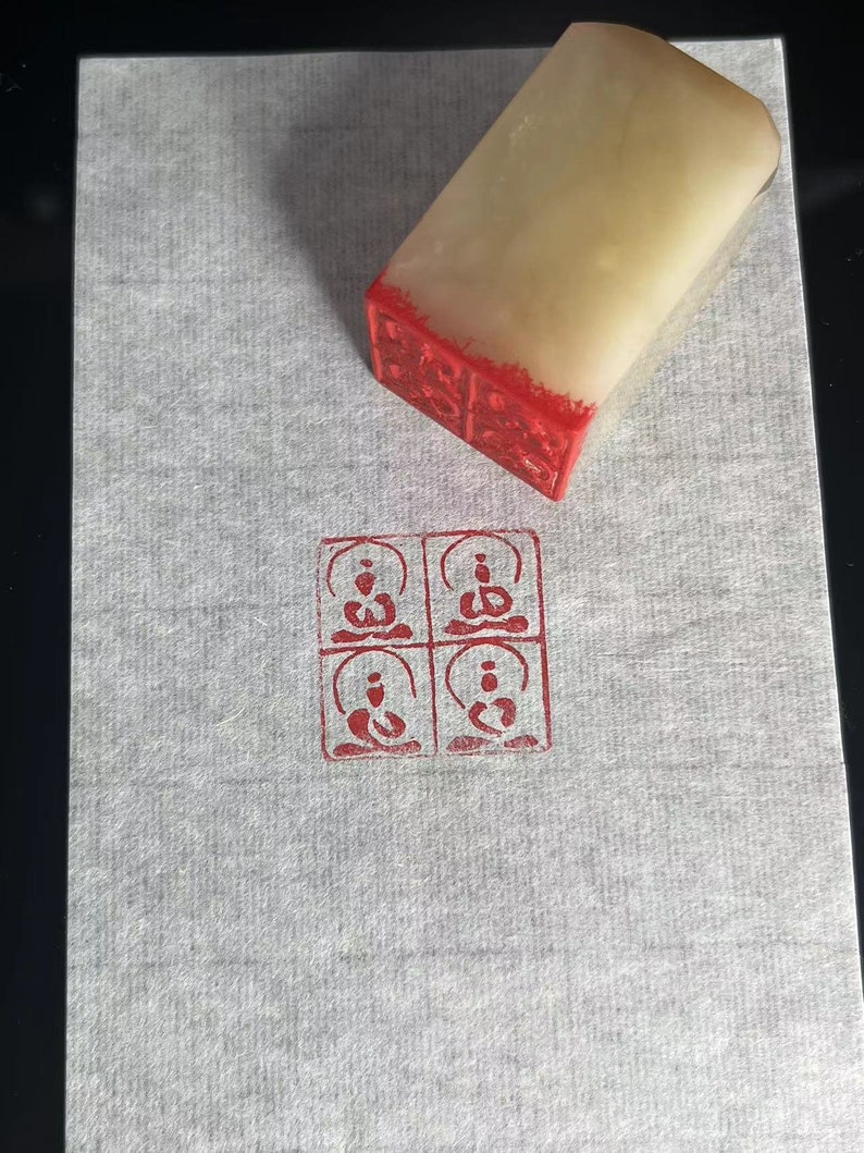 Handcrafted Buddha Statue Stone Seal: Chinese Calligraphy Art - Etsy