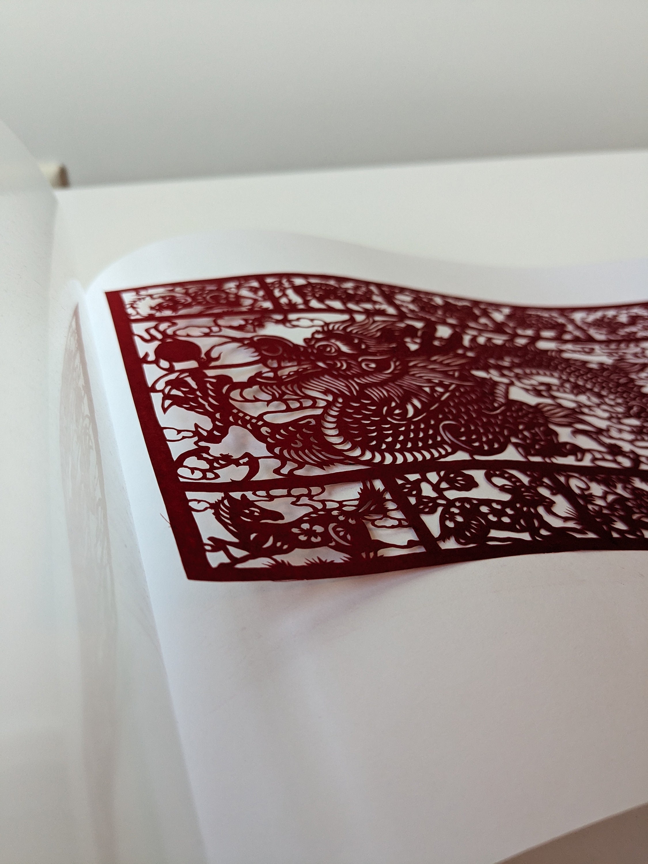 Handmade Chinese Paper Cutting Art: Dragon Design (8x11 In) - Etsy