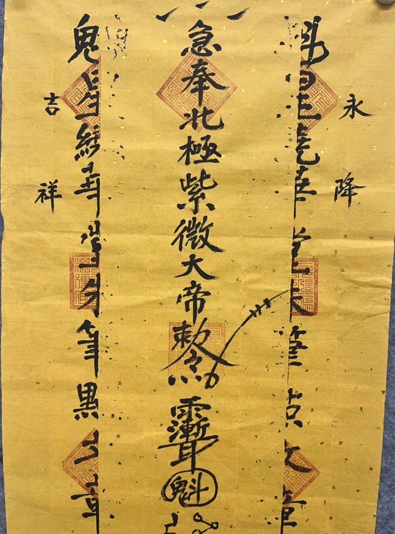 Taoist Family Protection Amulet, Traditional Talisman Fulu - Etsy