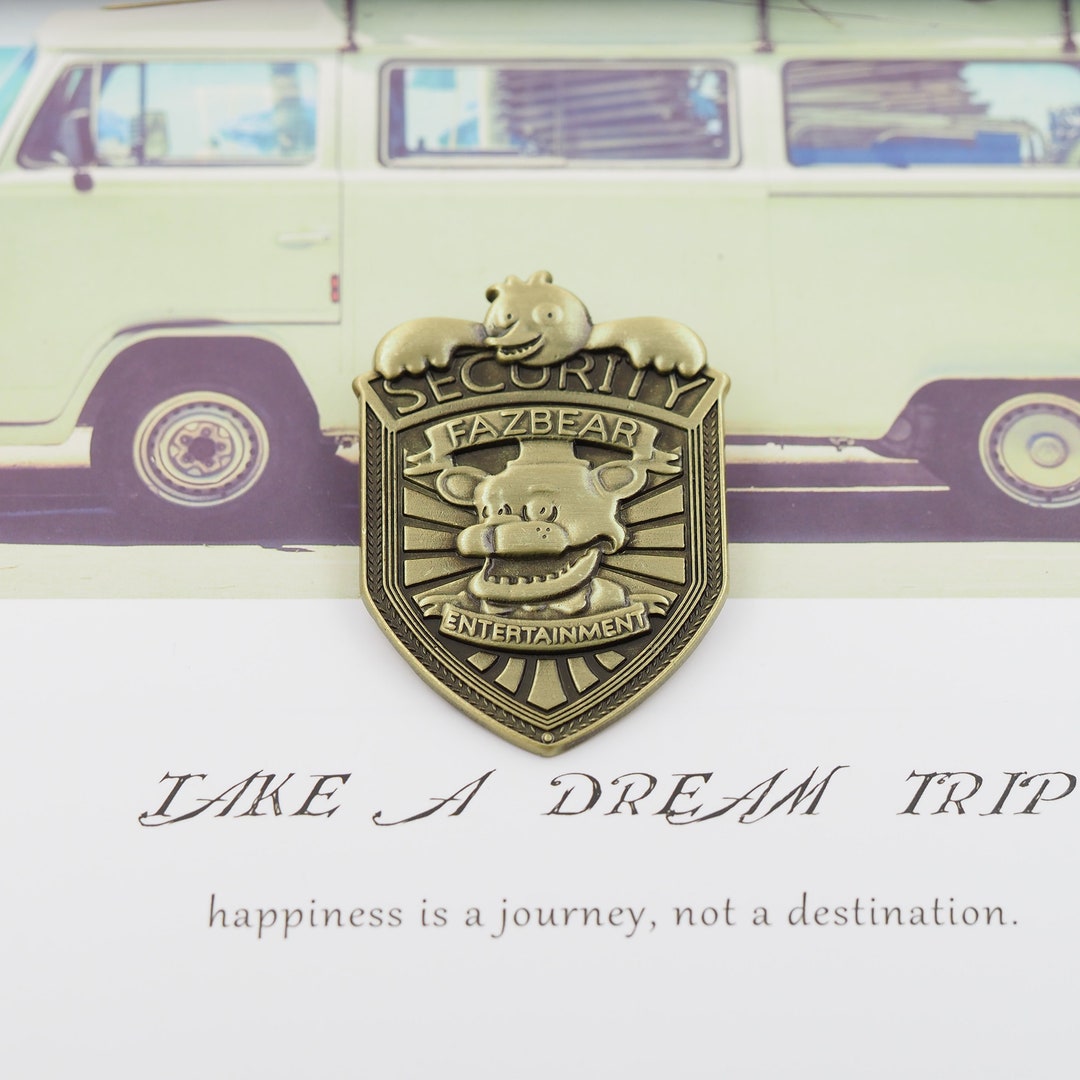 Five Nights at Freddy's FNAF Antique Brass Plated Metal Security Pin ...