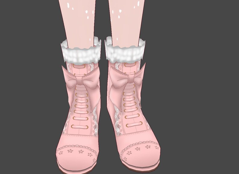 Vroid Model Assets Clothing Texture Kawaii Pastel High Heeled Boots - Etsy