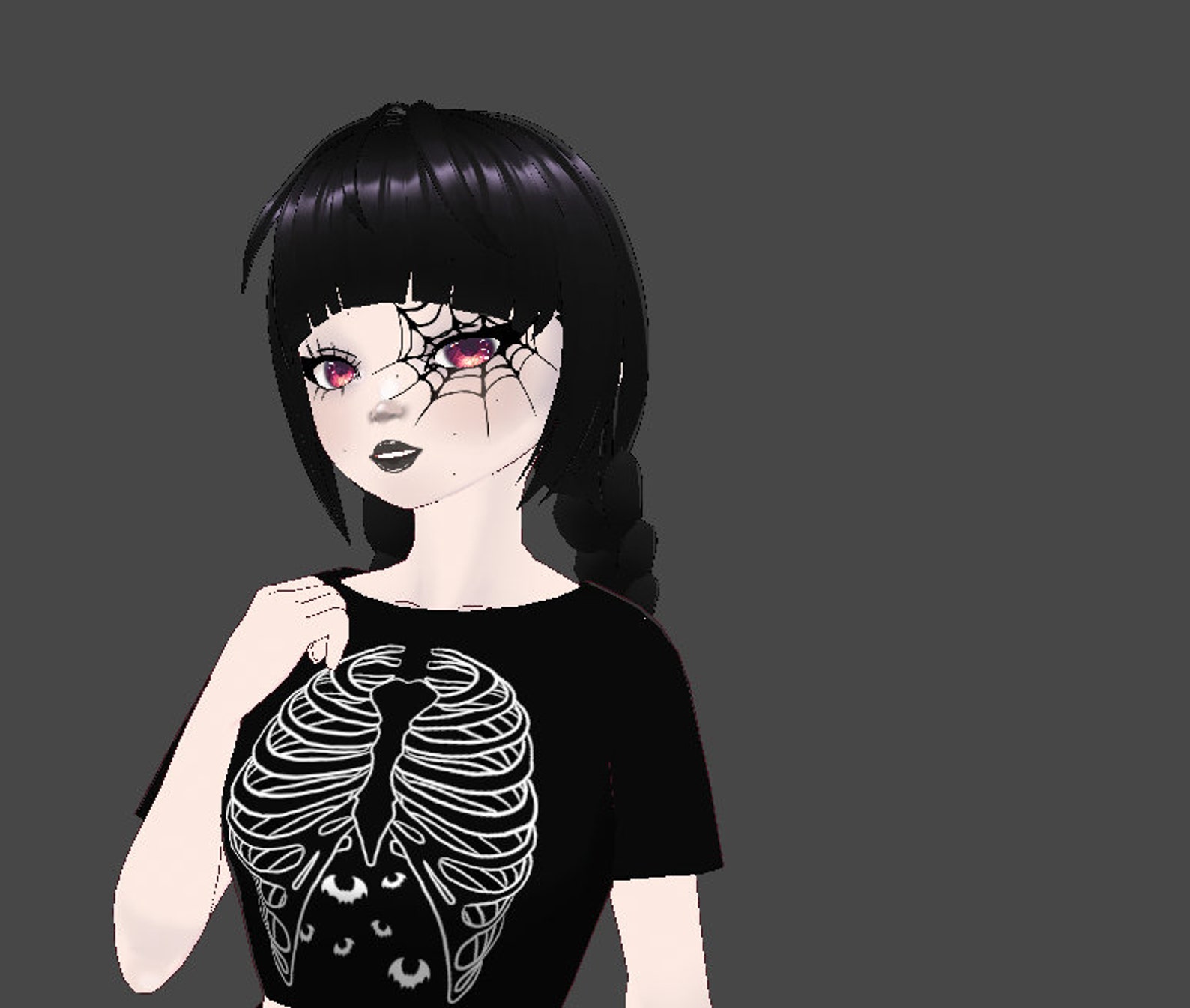 Vroid Body + Face Texture Gothic Spider Female Halloween 3D Vtuber ...