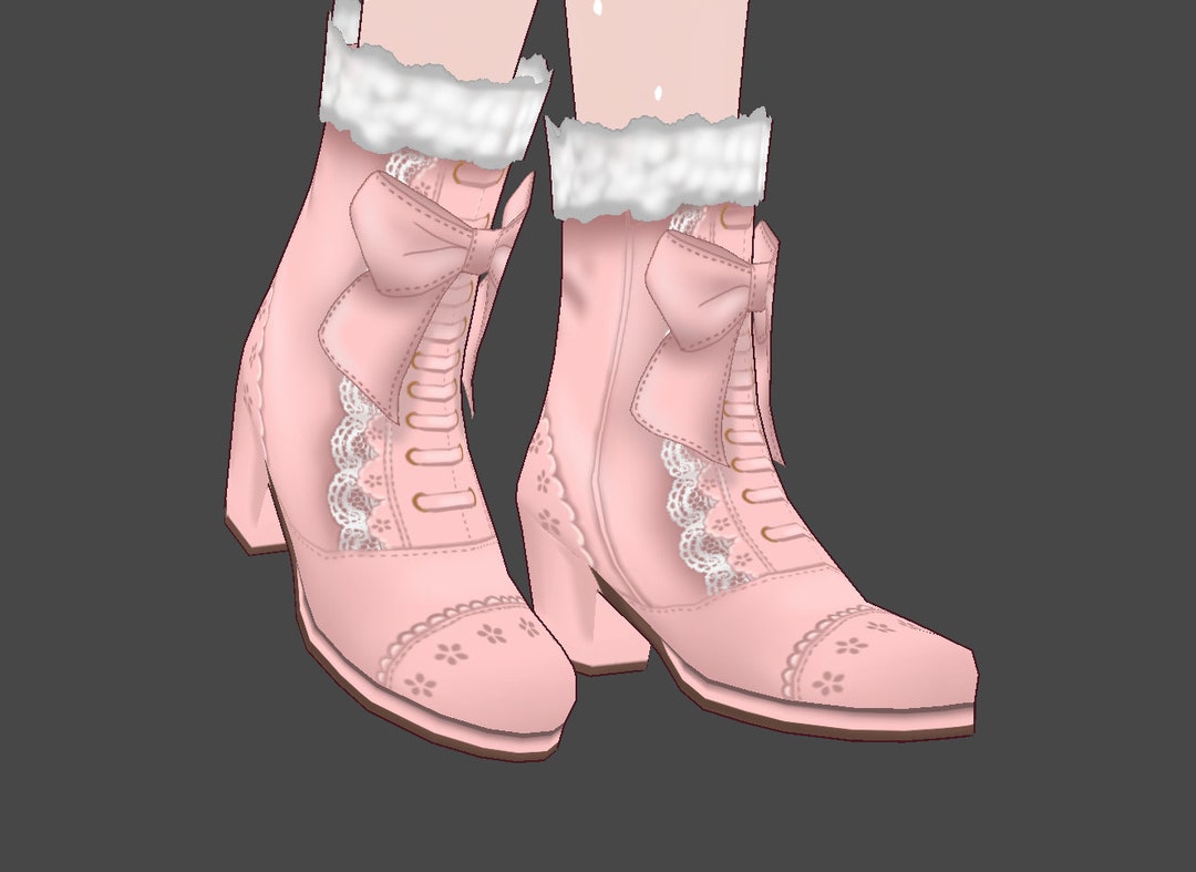 Vroid Model Assets Clothing Texture Kawaii Pastel High Heeled Boots - Etsy