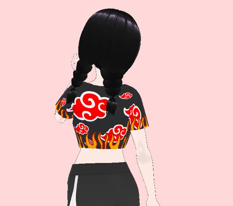 Vroid Vtuber Vrchat Model Clothing Assets 3D Crop Top Red Cloud With ...