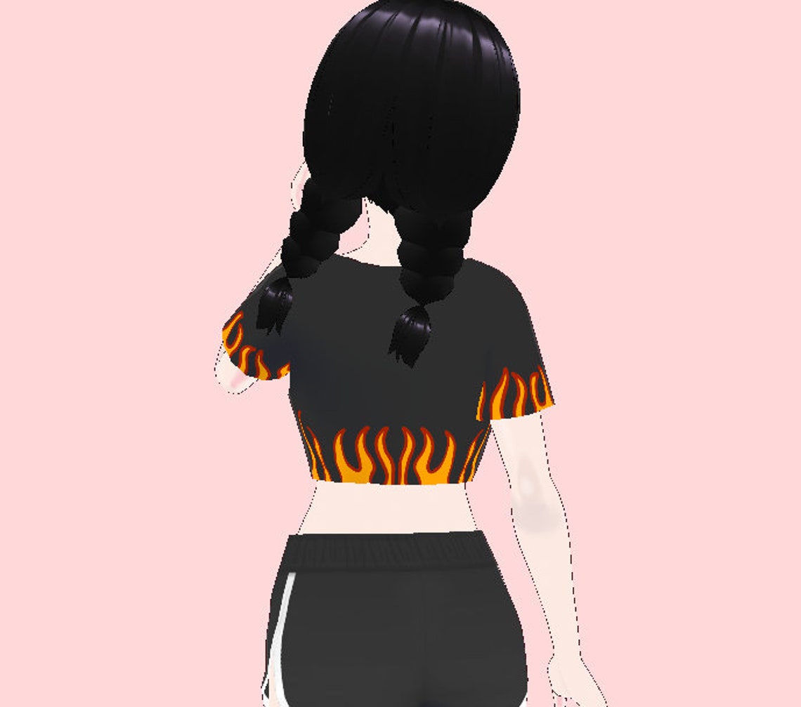 Vroid Vtuber Vrchat Model Clothing Assets 3D Crop Top Red Cloud With ...