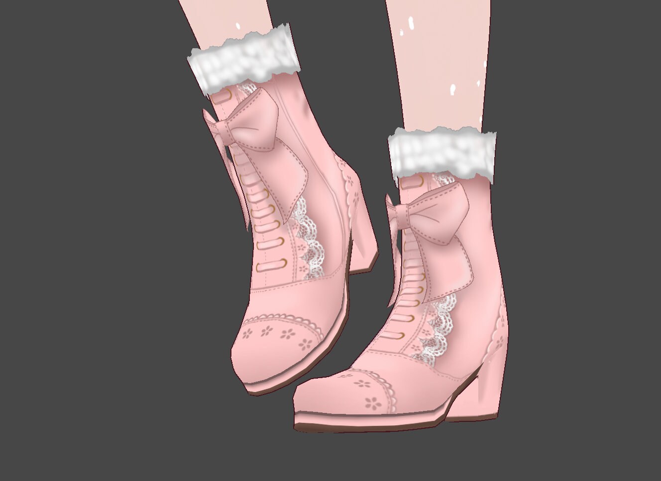 Vroid Model Assets Clothing Texture Kawaii Pastel High Heeled Boots - Etsy