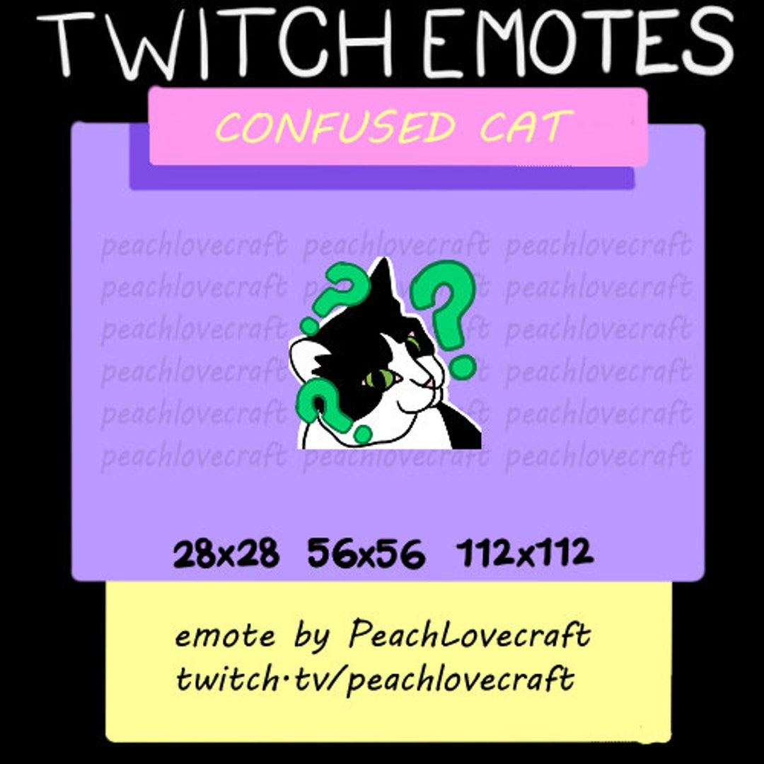 Confused Cute Cat Emote for Twitch Youtube or Discord - Etsy