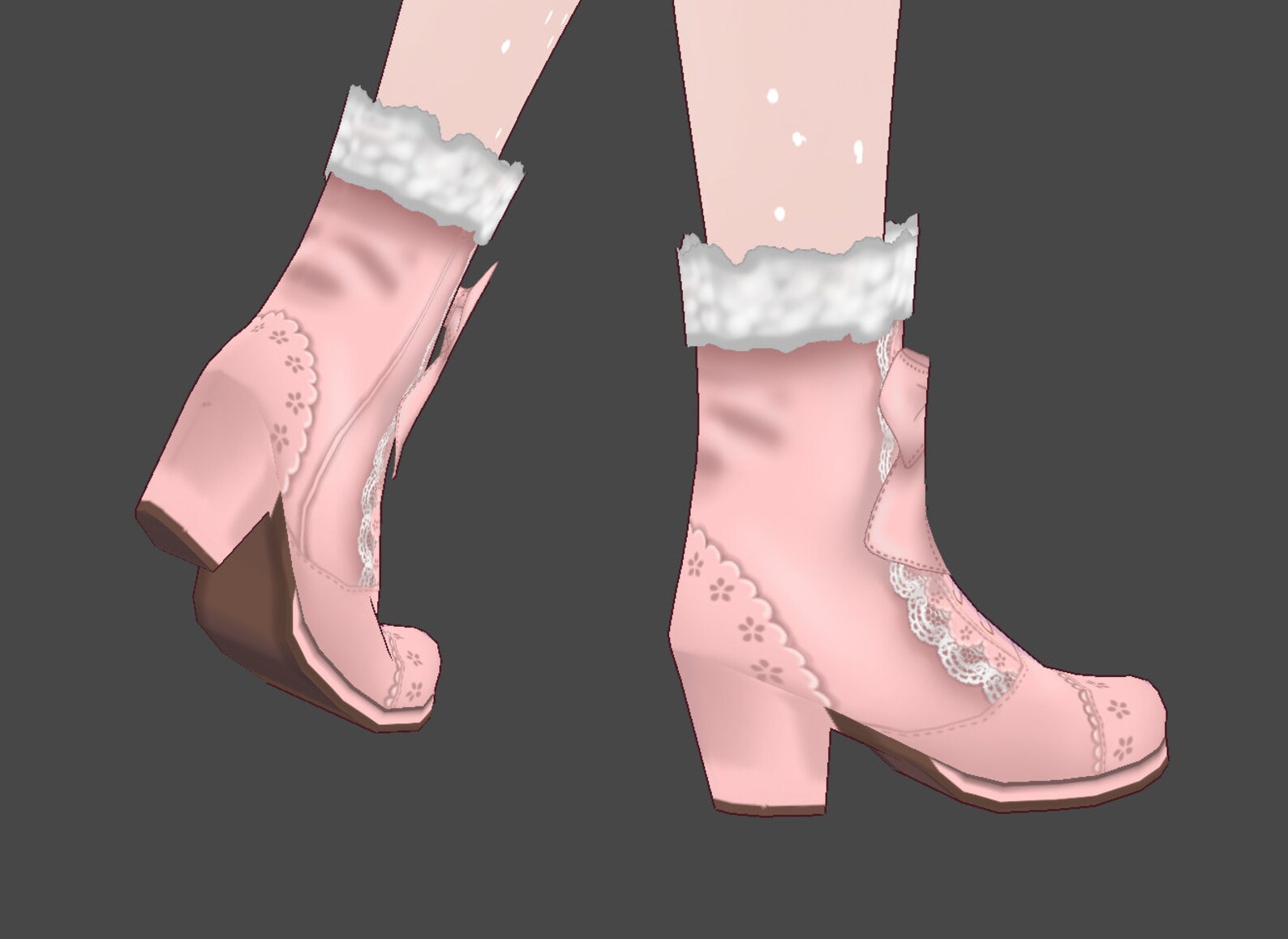 Vroid Model Assets Clothing Texture Kawaii Pastel High Heeled Boots - Etsy