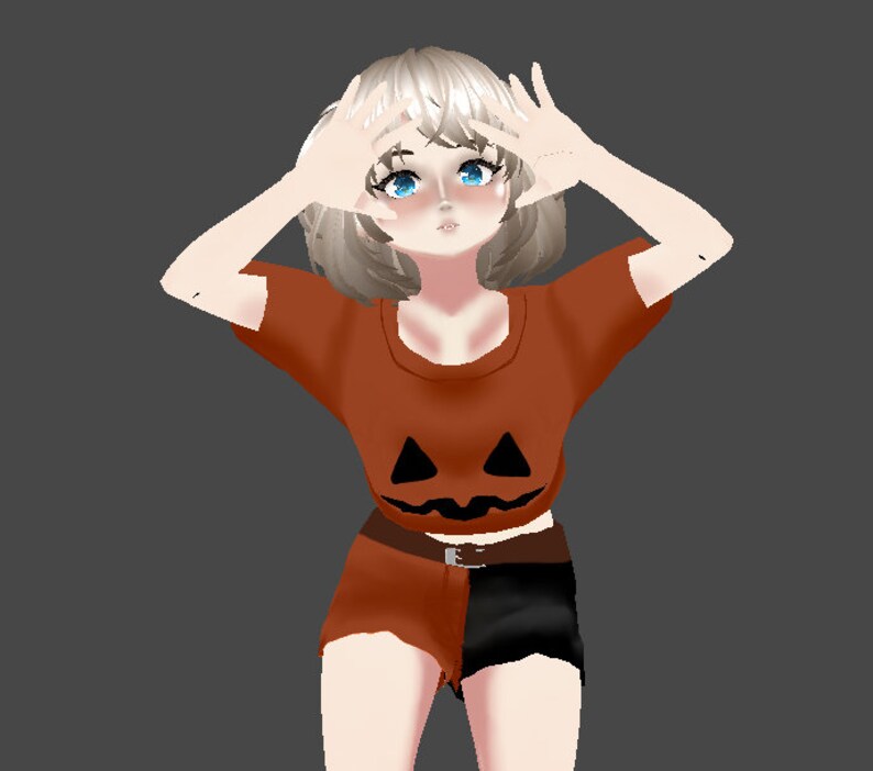 Halloween Inspired Vtuber Vroid 3D Model Vrchat Outfit - Etsy