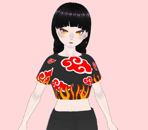 Vroid Vtuber Vrchat Model Clothing Assets 3D Crop Top Red - Etsy