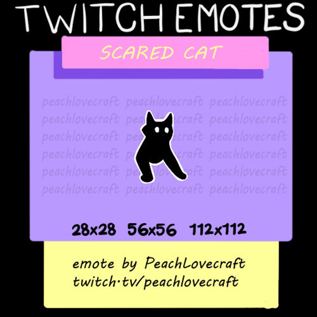 Funny Scared Cat Meme Emote for Twitch Discord Youtube - Etsy