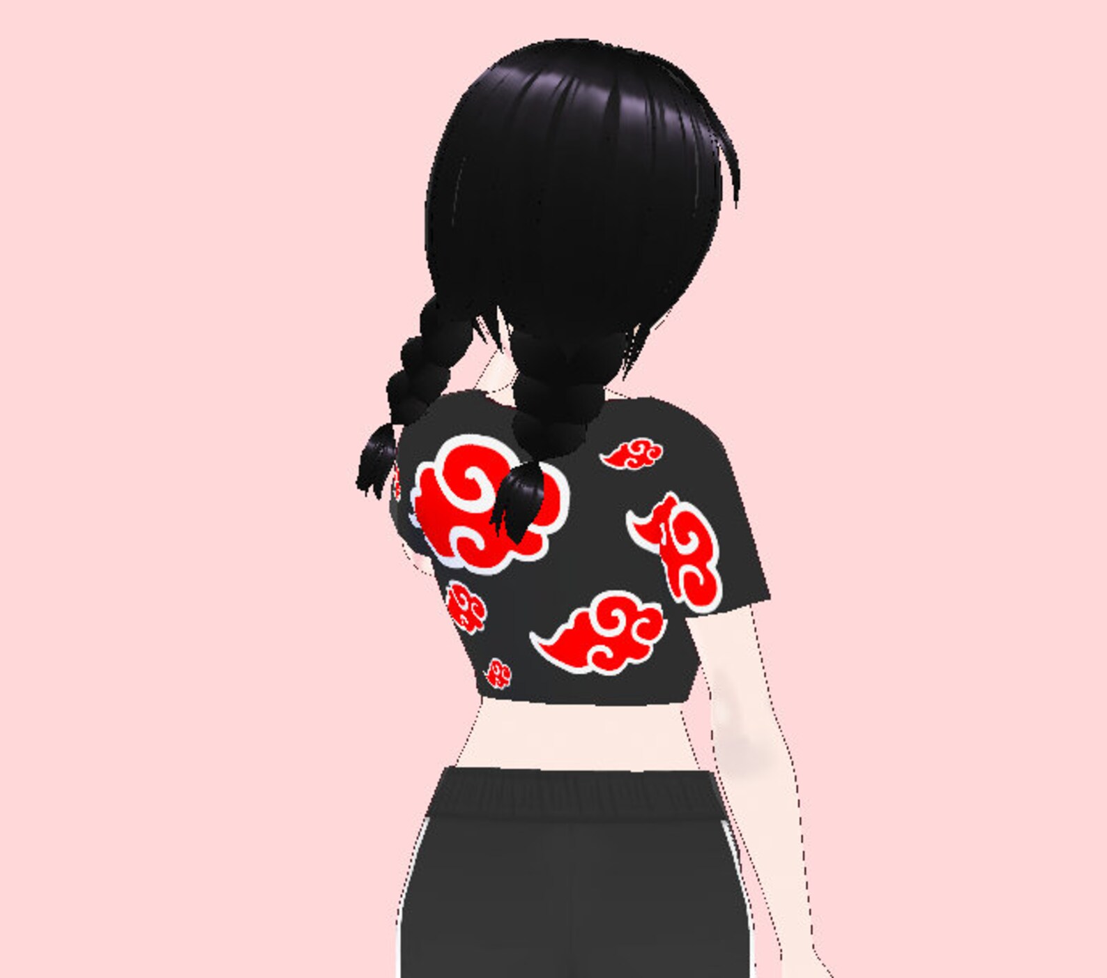 Vroid Vtuber Vrchat Model Clothing Assets 3D Crop Top Red Cloud With ...