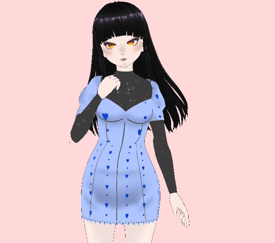 Vroid Model Assets Clothing Sweetheart Dress Pack for 3D Female Model ...