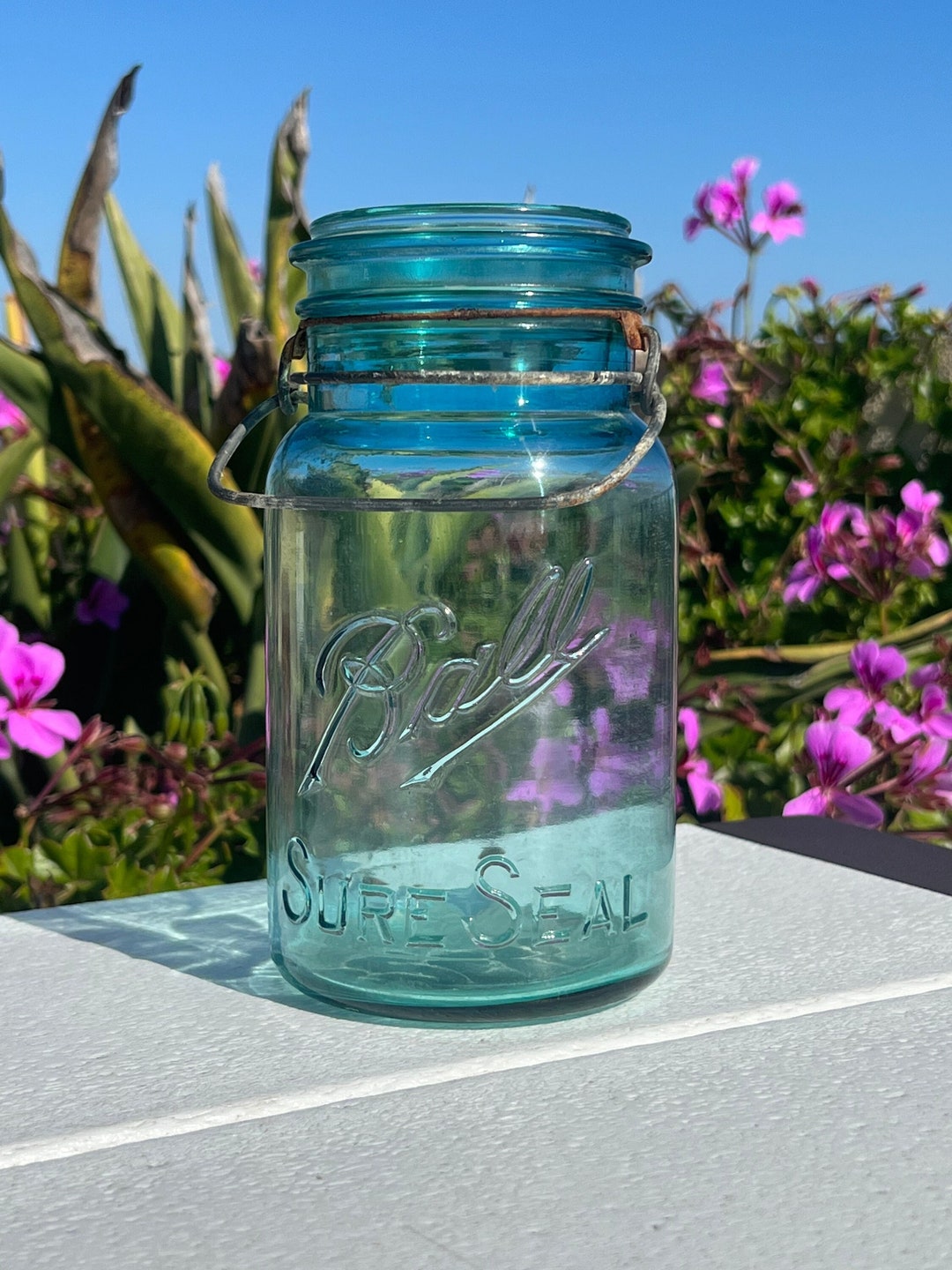 Ball Jar | Blue Mason Sure Seal Wire Top Quart | No Lid - Etsy