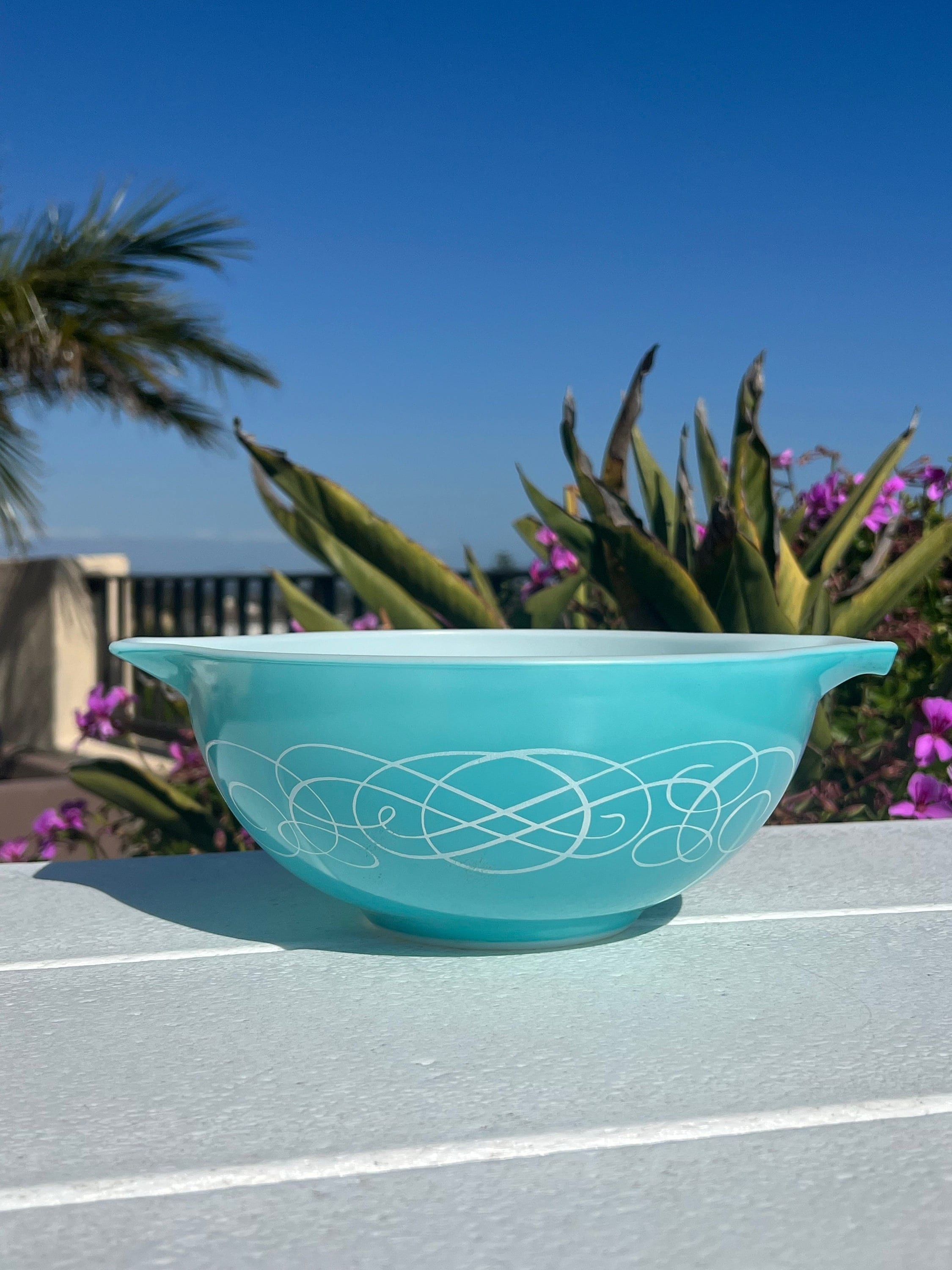 Pyrex Cinderella Swirl 443 Turquoise Vintage Bowl 2.5 Quart - Etsy