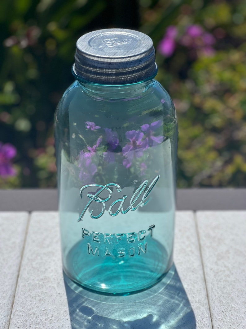 Blue Ball Jar Vintage Large Half Gallon 64oz With Zinc Lid - Etsy