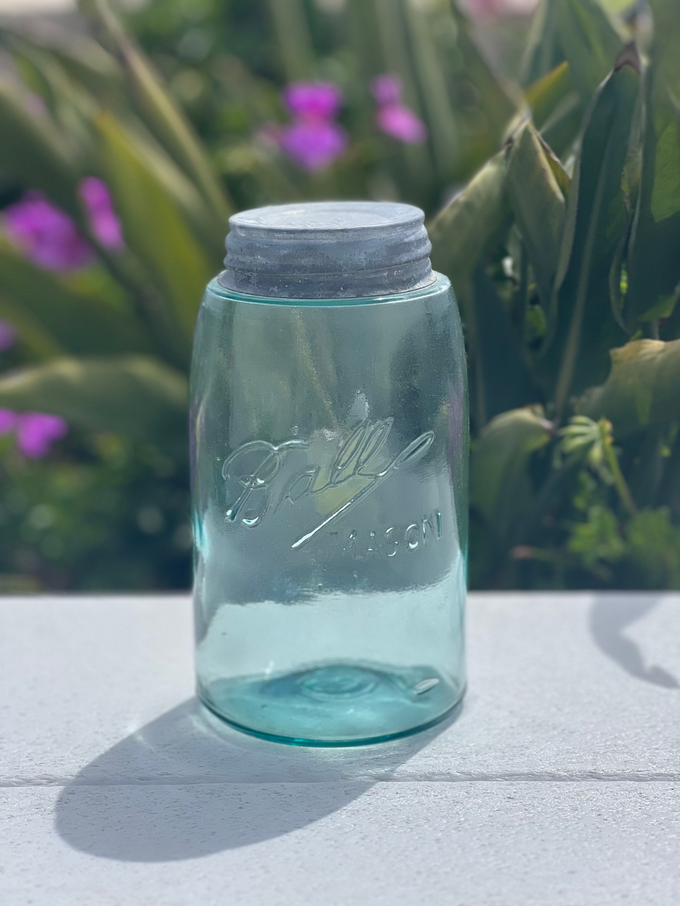 Triple L Ball Jar Blue Antique 32 Oz With Zinc Lid - Etsy