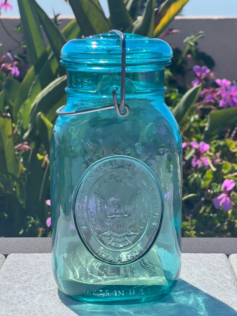 Blue Ball Jar Vintage Limited Edition Commemorative Bicentennial Eagle ...