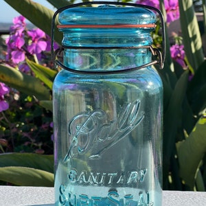 Blue Ball Jar Vintage Sanitary Sure Seal 32 Oz Rare - Etsy