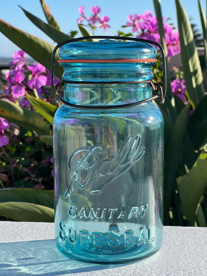 Blue Ball Jar Vintage Sanitary Sure Seal 32 Oz Rare - Etsy