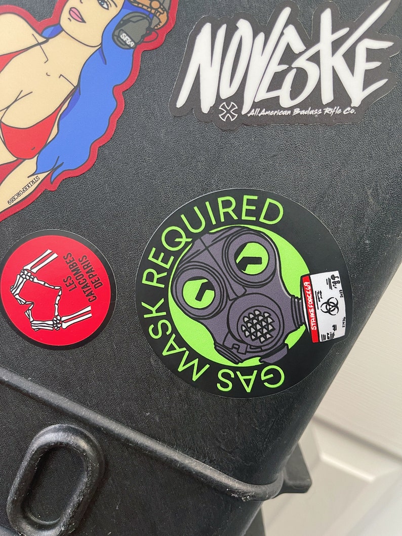 Gas Mask Required Mr. Yuk Sticker HAZMAT Warning by - Etsy