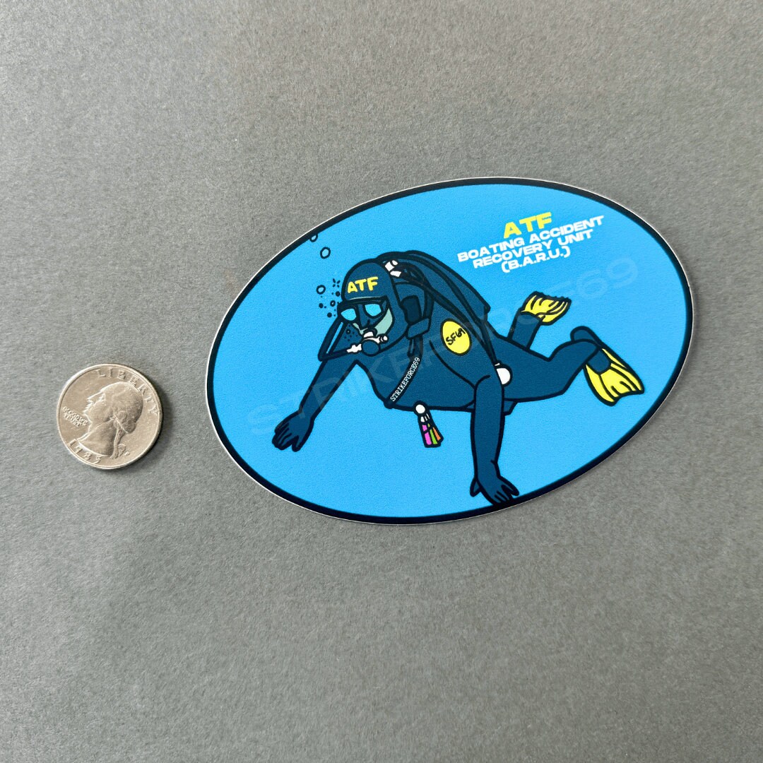 ATF Boating Accident Recovery Unit Sticker | Boating Accident Meme ...