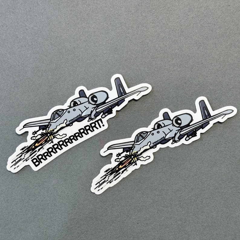 A10 Warthog Sticker BRRRRRRRRRRT | Thunderbolt II Airforce Meme ...